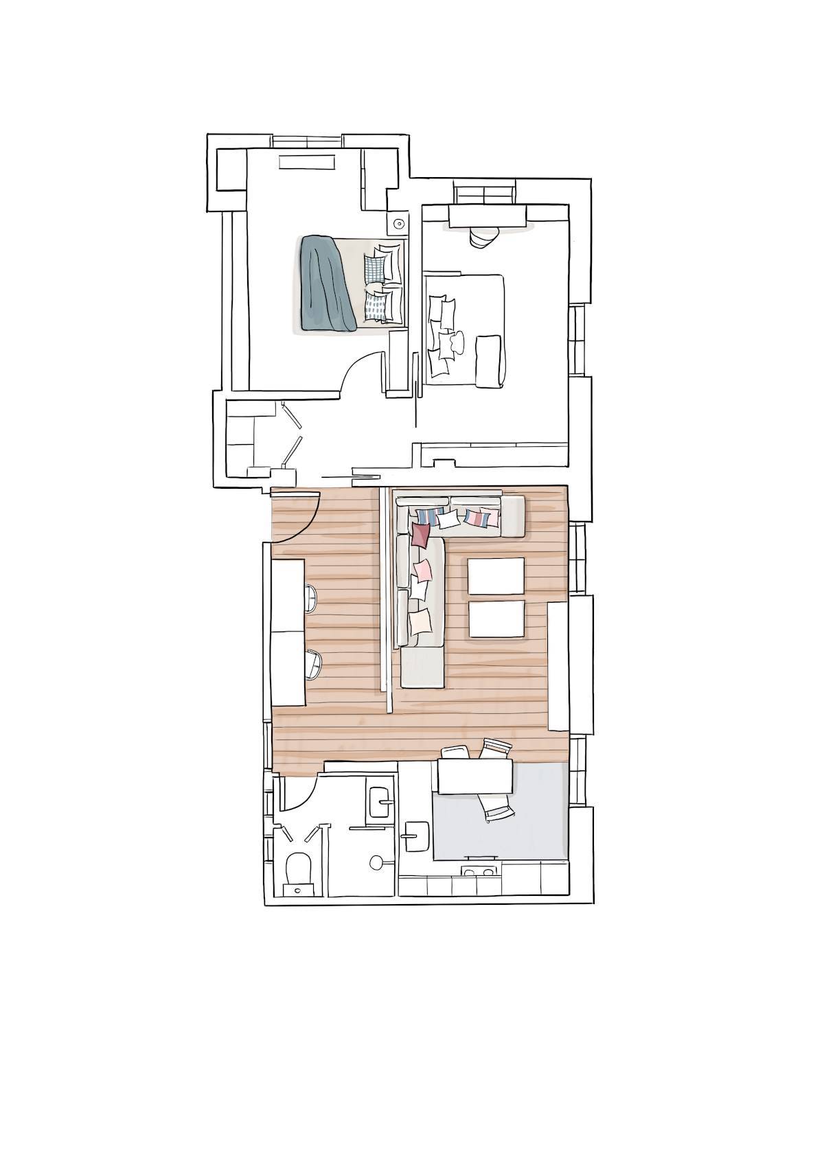 5 planos de pisos de 60 m2: pequeños y superbién aprovechados