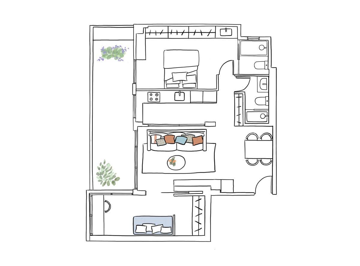 5 planos de pisos de 60 m2: pequeños y superbién aprovechados