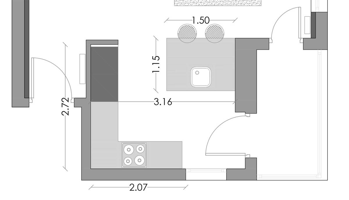 Planos de cocina con medidas y precios