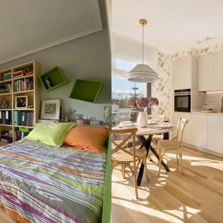ANTES y DESPUÉS: era un dormitorio desfasado y ahora es una cocina ...